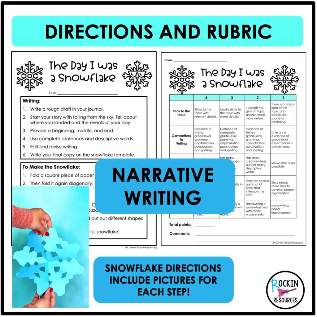 Snowflake Narrative Writing | WINTER WRITING ACTIVITY | SNOWFLAKE CRAFT ...