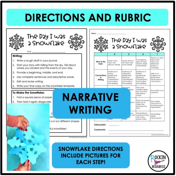 Snowflake Narrative Writing | WINTER WRITING ACTIVITY | SNOWFLAKE CRAFT ...
