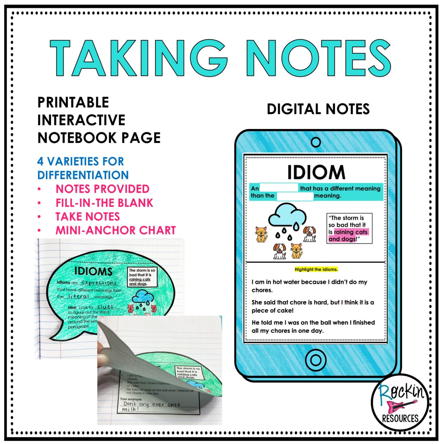 IDIOM UNIT | FIGURATIVE LANGUAGE | PRINTABLE AND DIGITAL - Rockin Resources