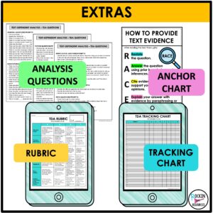 3rd Grade Text Dependent Analysis (TDA) Text Evidence Writing - Rockin ...