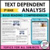 3rd Grade Text Dependent Analysis (TDA) Text Evidence Writing - Rockin ...