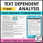 5th Grade Text Dependent Analysis (TDA) Text Evidence Writing - Rockin ...