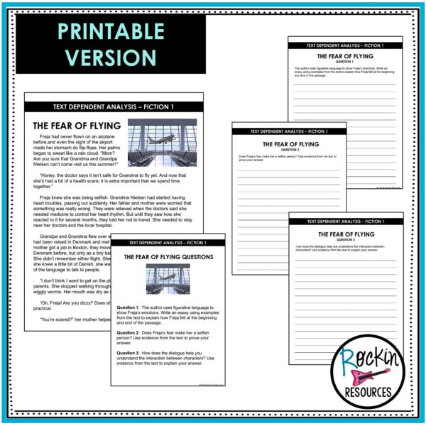 3rd Grade Text Dependent Analysis (TDA) Text Evidence Writing - Rockin ...