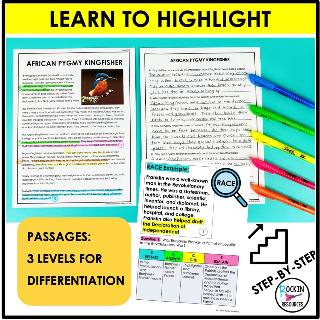 Step-by-Step Text Evidence Unit for Grades 4-6 - Rockin Resources