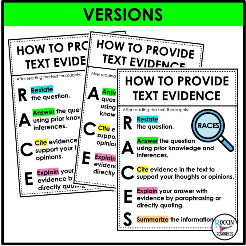 Step-by-Step Text Evidence Unit for Grades 4-6 - Rockin Resources