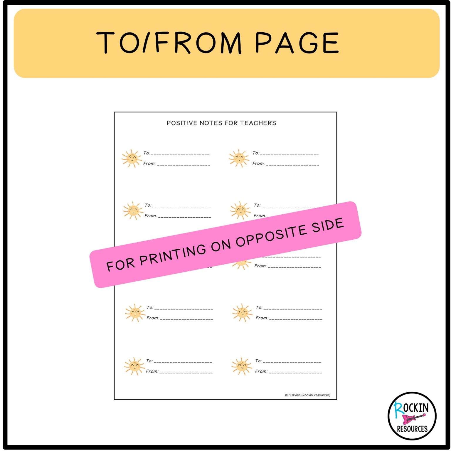 POSITIVE NOTES FOR TEACHERS - TEACHER BESTIE NOTES - Rockin Resources