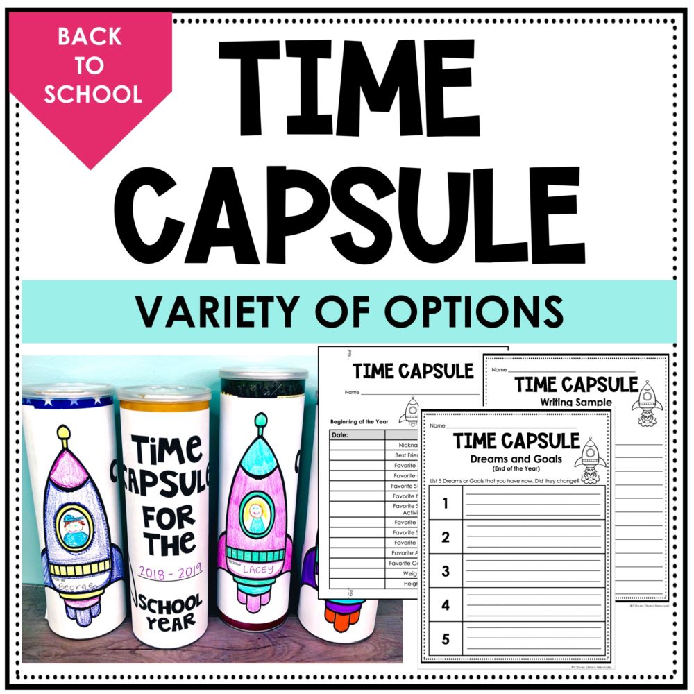 Time Capsule Activity for Back to School and End of Year - Rockin Resources