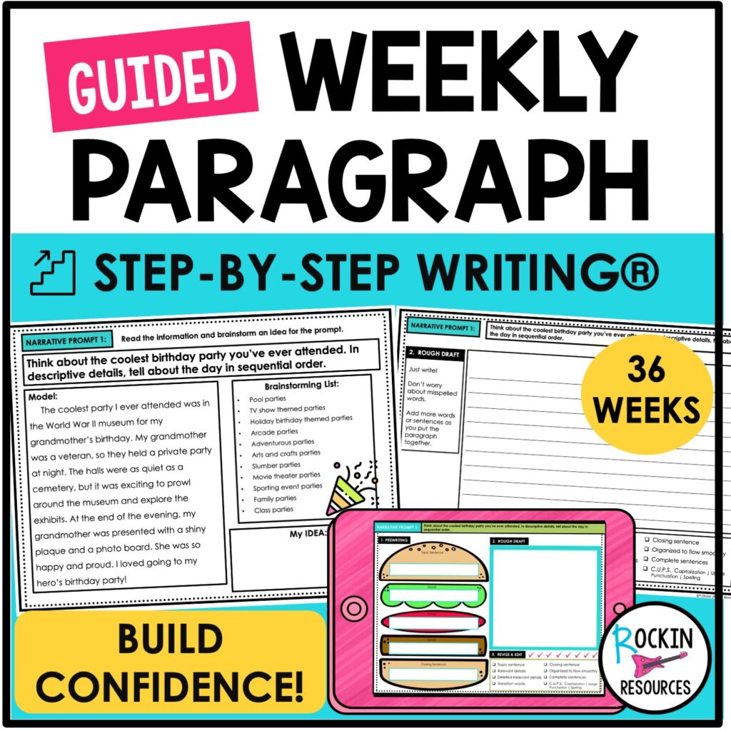 Paragraph Writing Prompts | Paragraph of the Week | Distance Learning ...