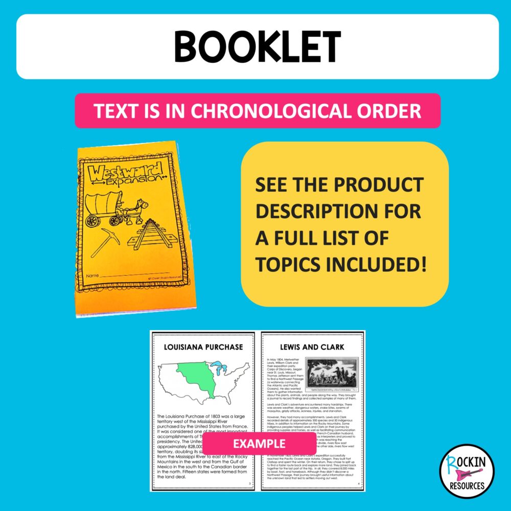 Westward Expansion Informational Text Booklet - Rockin Resources