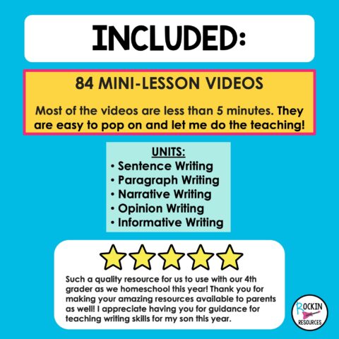 4TH GRADE STEP-BY-STEP WRITING® VIDEOS FOR PARAGRAPH AND ESSAY WRITING ...