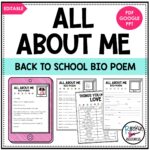 All About Me Bio Poem | Back to School | First week of School - Rockin ...