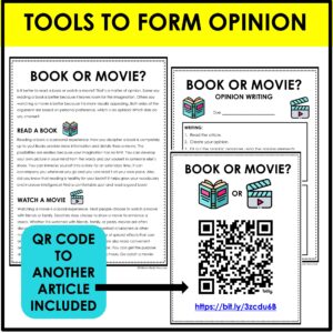Opinion Writing Prompt: Book or Movie? - Rockin Resources