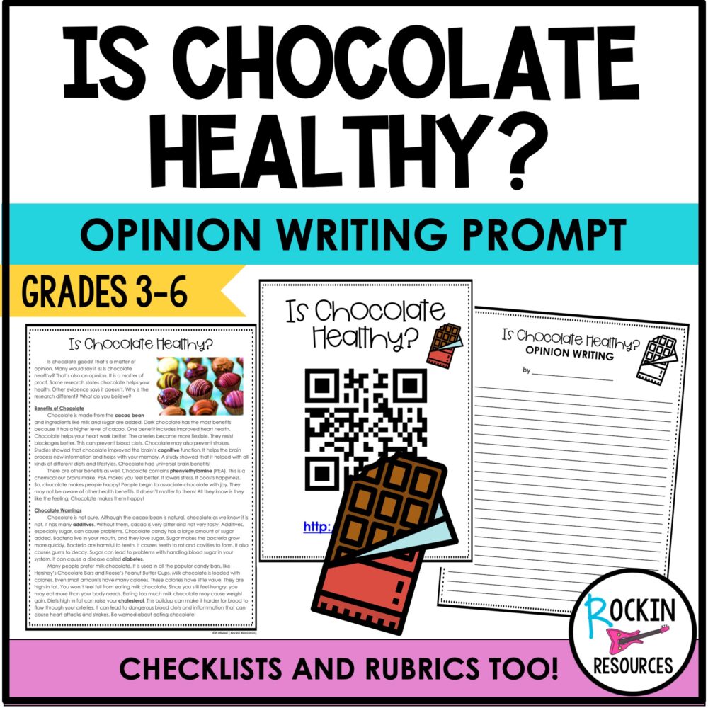 Opinion Writing Prompt: Is Chocolate Healthy? - Rockin Resources