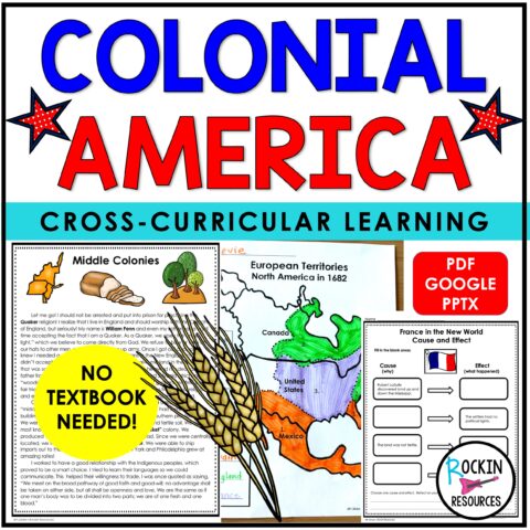Colonial America | 13 Colonies | Colony Unit | Colonization | Print ...