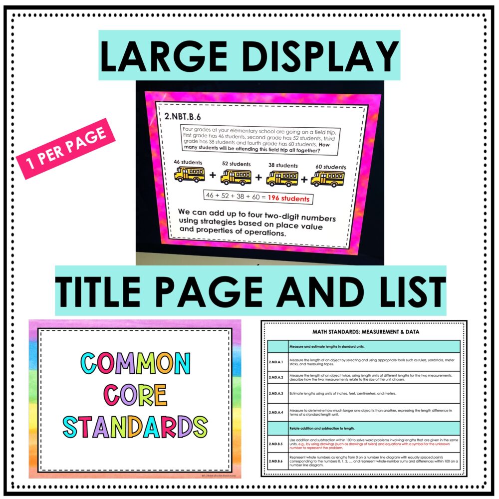 2nd Grade Common Core Standards "I can" and "We can" Statements - Math ...