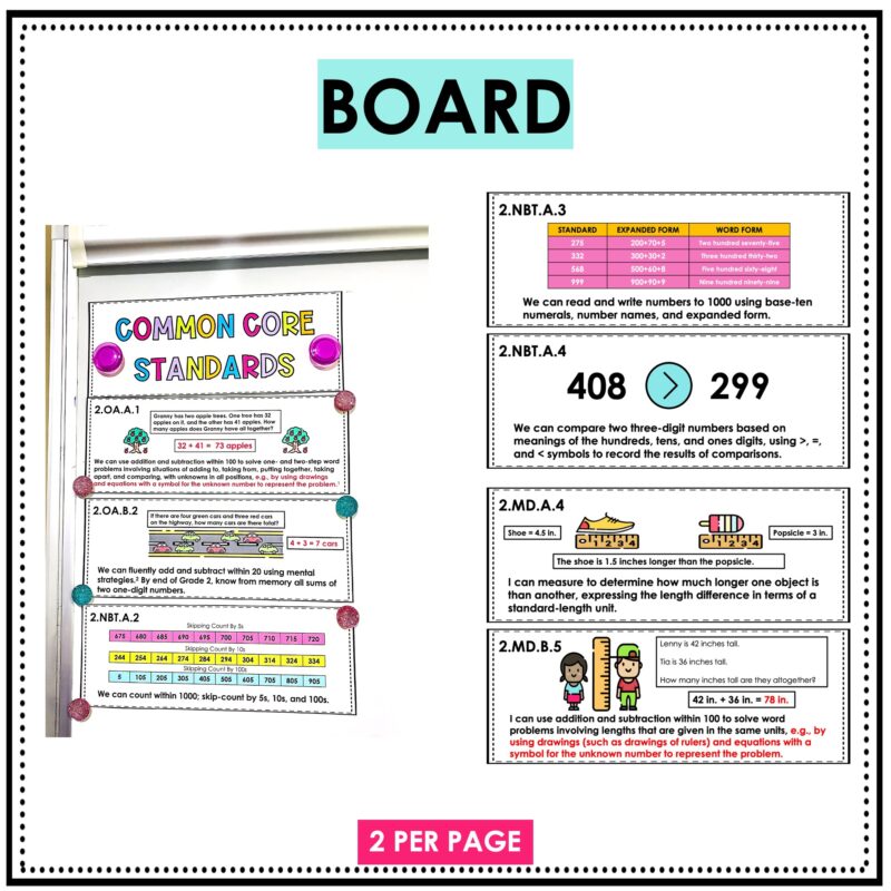 2nd Grade Common Core Standards "I can" and "We can" Statements - Math ...