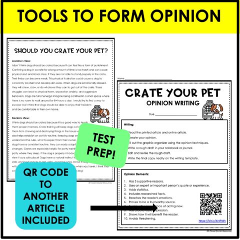 Opinion Writing Prompt: Crate Your Pet Debate - Rockin Resources