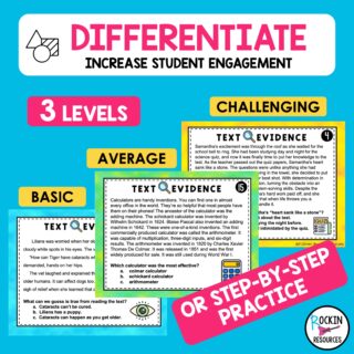TEXT EVIDENCE TASK CARDS, READING COMPREHENSION, TEST PREP TASK CARDS ...