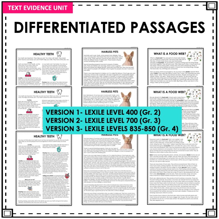 TEXT DEPENDENT ANALYSIS 3RD GRADE AND TEXT EVIDENCE UNIT BUNDLE ...