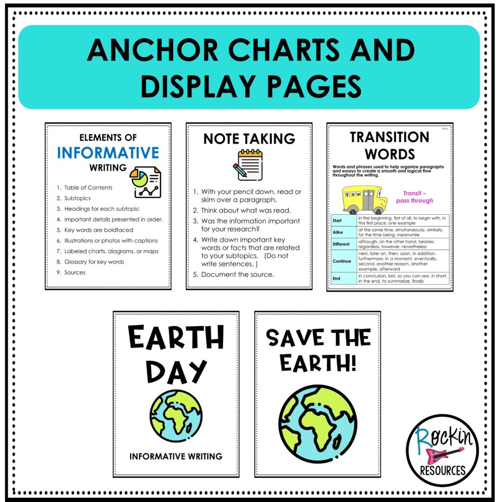 Earth Day Writing Activity- Informative Writing Activity - Rockin Resources