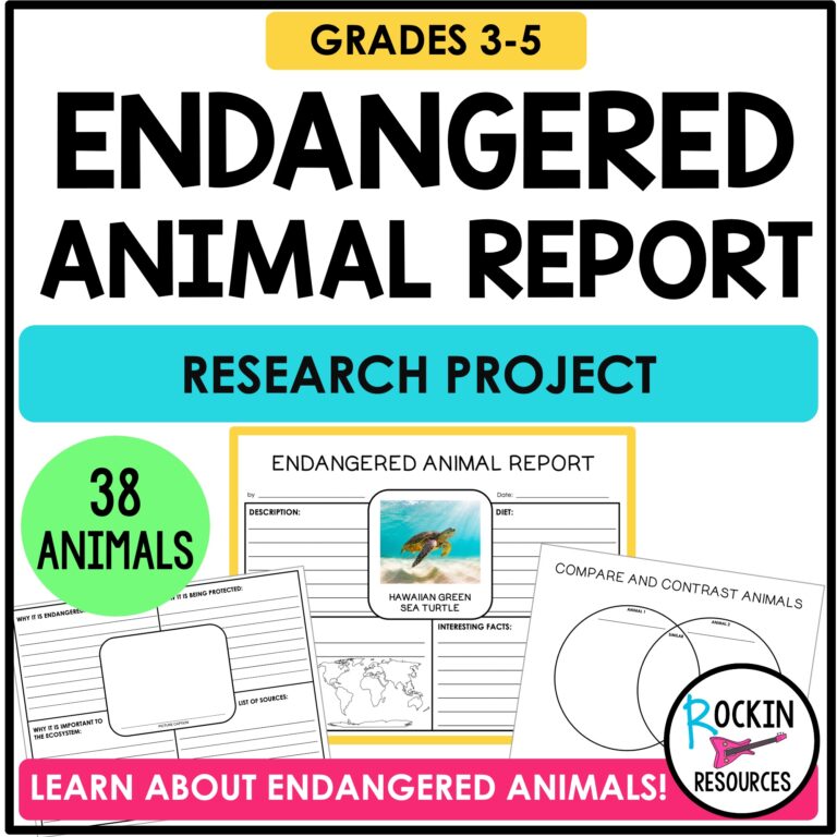Endangered Animal Research Report | Engaging & Differentiated Writing ...