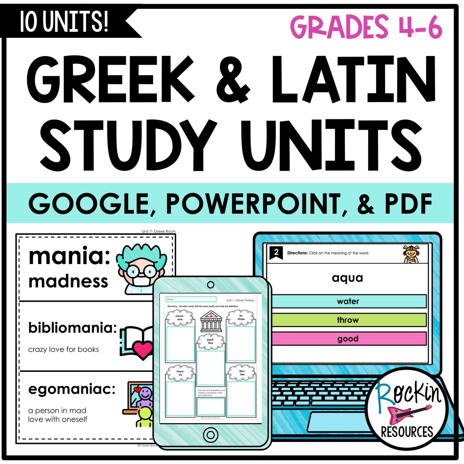 Greek and Latin Roots- Study Units for Prefixes and Suffixes - Rockin ...