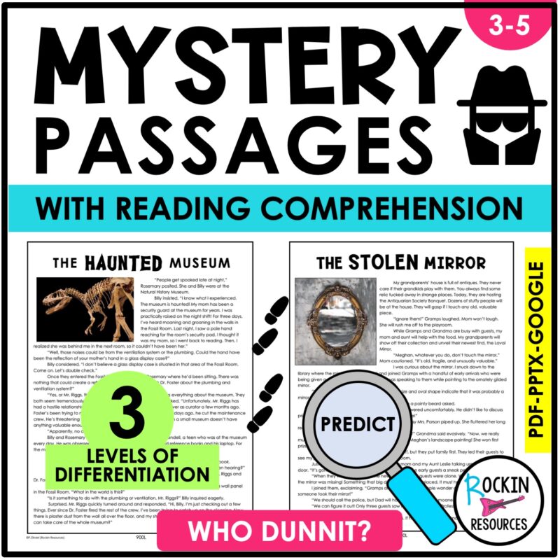 Mystery Passages with Reading Comprehension Questions - Rockin Resources