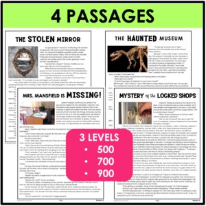 Mystery Passages with Reading Comprehension Questions - Rockin Resources