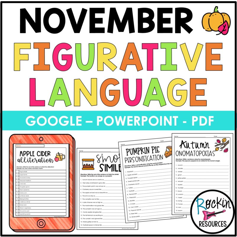 November Figurative Language - Fall - Autumn - Rockin Resources