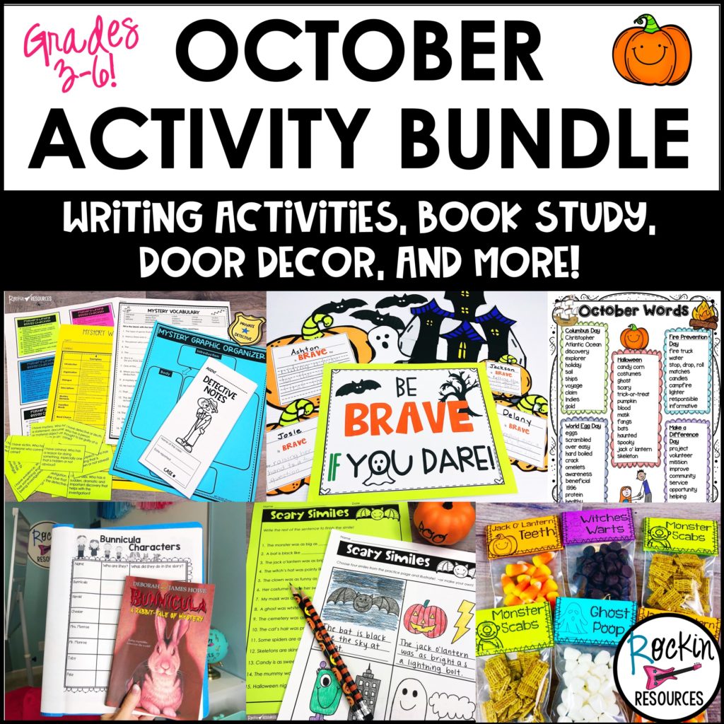 October Activities Bundle for Language Arts - Rockin Resources