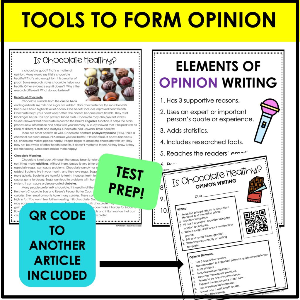 Opinion Writing Prompt: Is Chocolate Healthy? - Rockin Resources