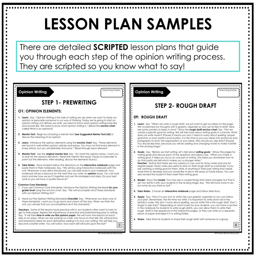 Primary Step-by-Step Opinion Writing - Rockin Resources