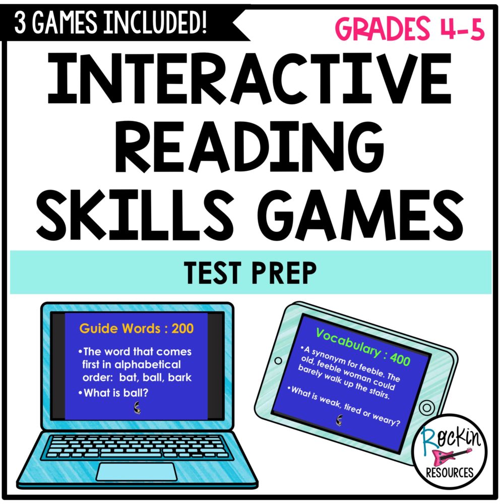 Reading Skills Interactive Review Game- Test Review- Test Prep - Rockin ...