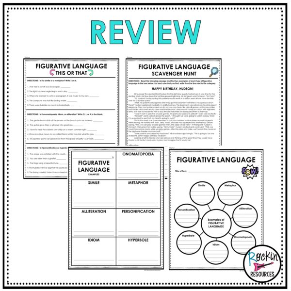 FIGURATIVE LANGUAGE PRACTICE AND FIGURATIVE LANGUAGE CUMULATIVE REVIEW ...