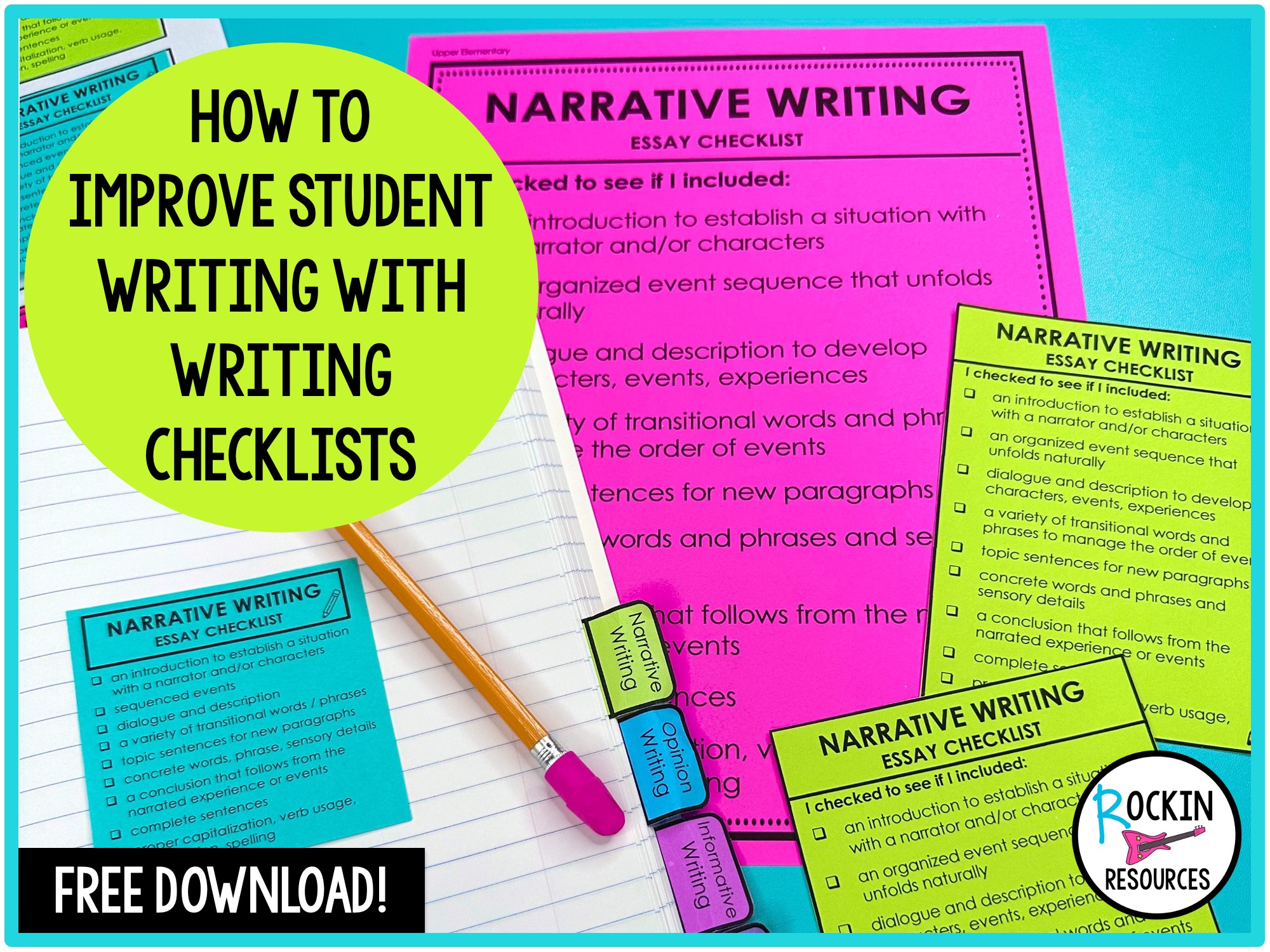 How to Improve Student Writing With Writing Checklists - Rockin Resources