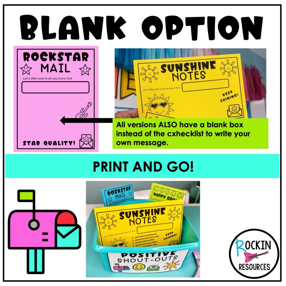 POSITIVE Shout-Outs, ROCKSTAR Mail, HAPPY Grams, SUNSHINE Notes ...