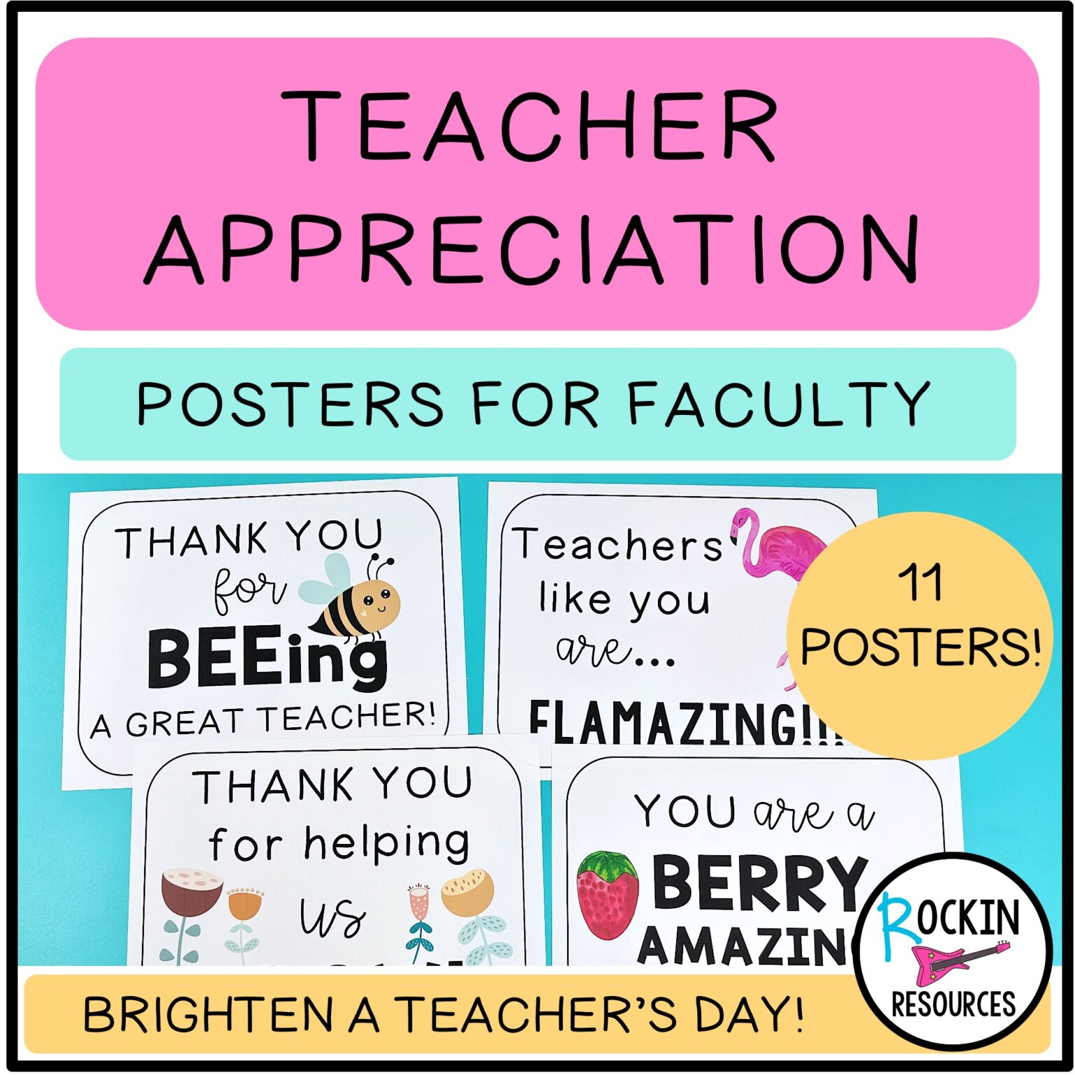 Teacher Appreciation Posters | Fun & Uplifting Faculty Lounge Decor ...