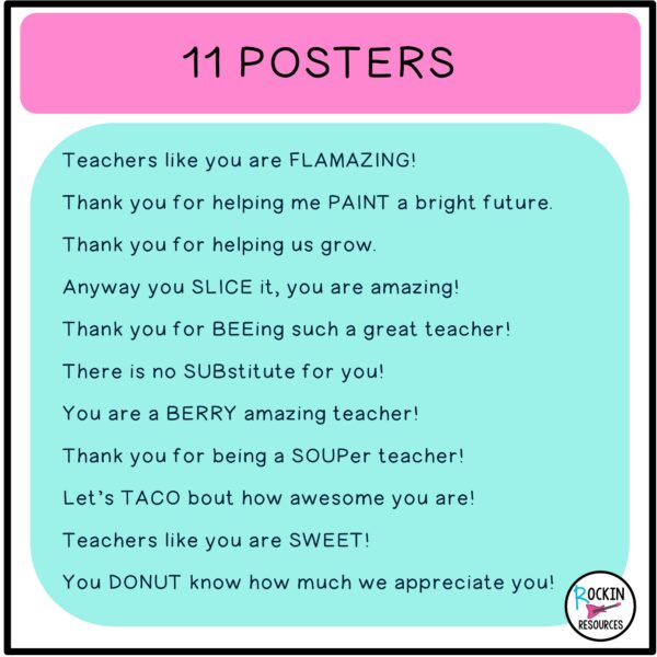 Teacher Appreciation Posters | Fun & Uplifting Faculty Lounge Decor ...
