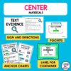 TEXT EVIDENCE TASK CARDS, READING COMPREHENSION, TEST PREP TASK CARDS ...