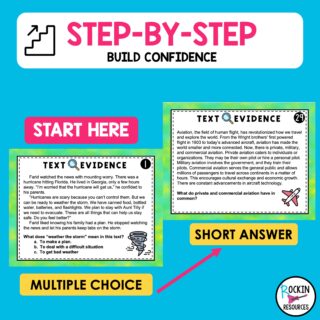 TEXT EVIDENCE TASK CARDS, READING COMPREHENSION, TEST PREP TASK CARDS ...